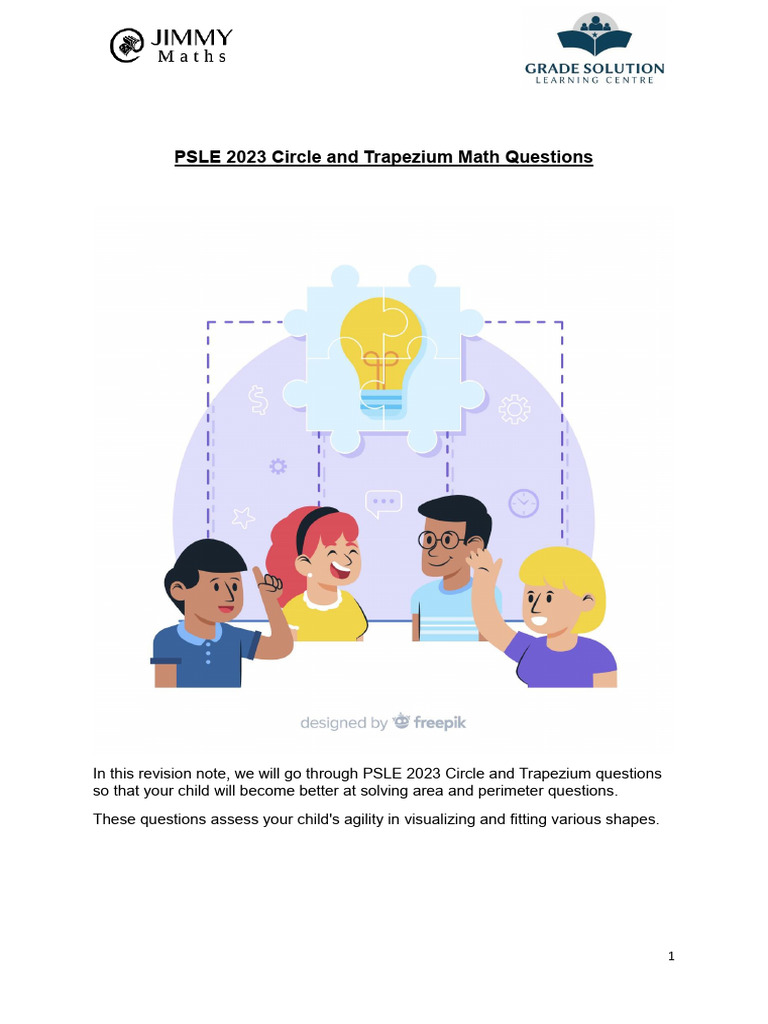 PSLE 2023 Circle and Trapezium Math Questions | PDF