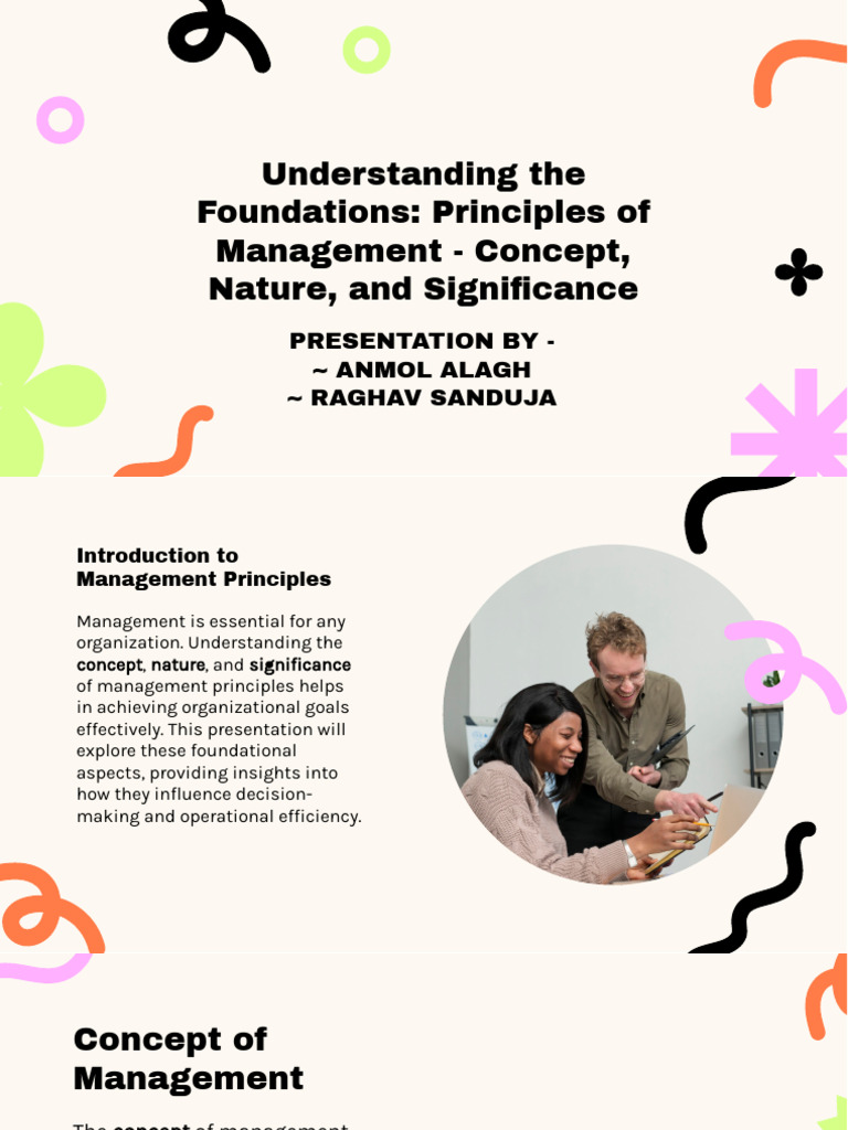 Slidesgo Understanding The Foundations Principles of Management Concept Nature and Significance ...