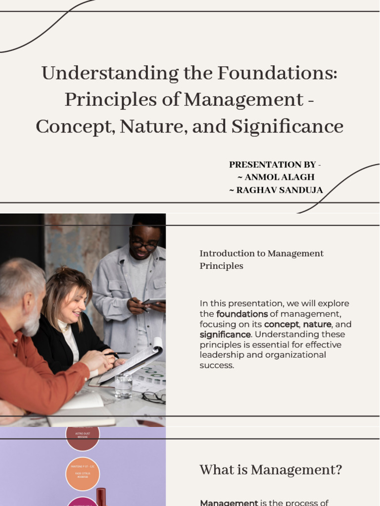 Slidesgo Understanding The Foundations Principles Of Management Concept Nature And Significance