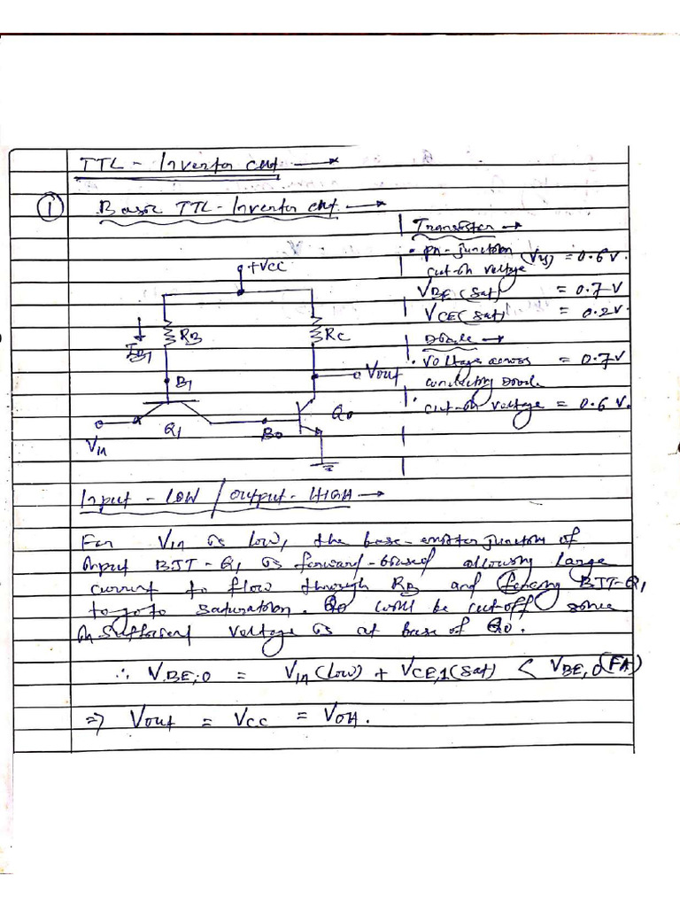 TTL - ECL - CMOS - Combined Handout | PDF
