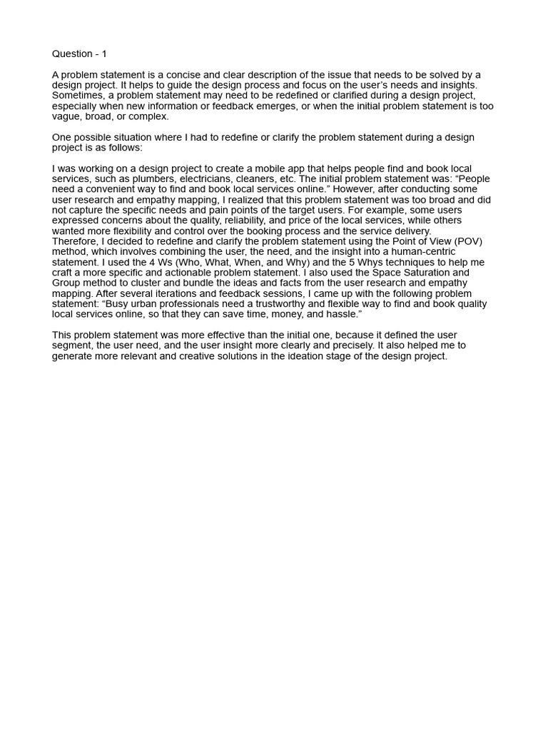 7 DESIGN Thinking Answers | PDF