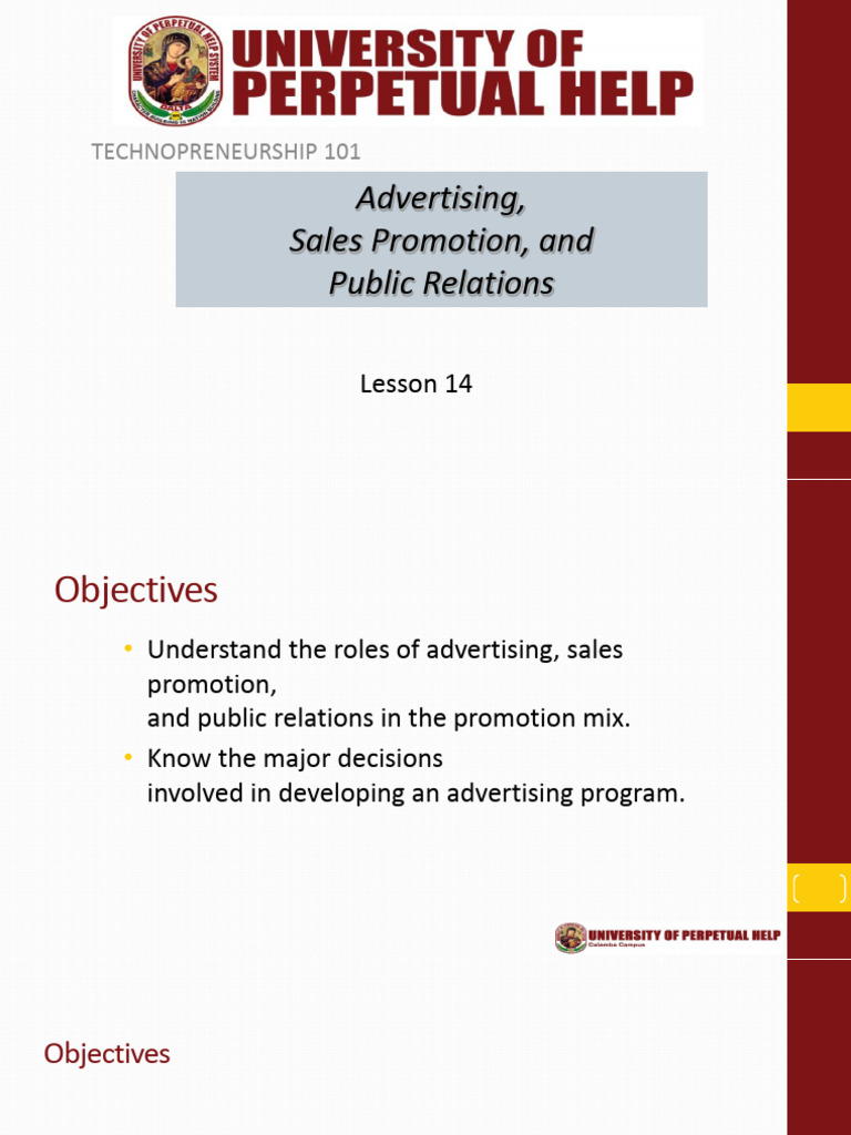 Lesson 14 Advertising Sales Promotion and Public Relation | PDF