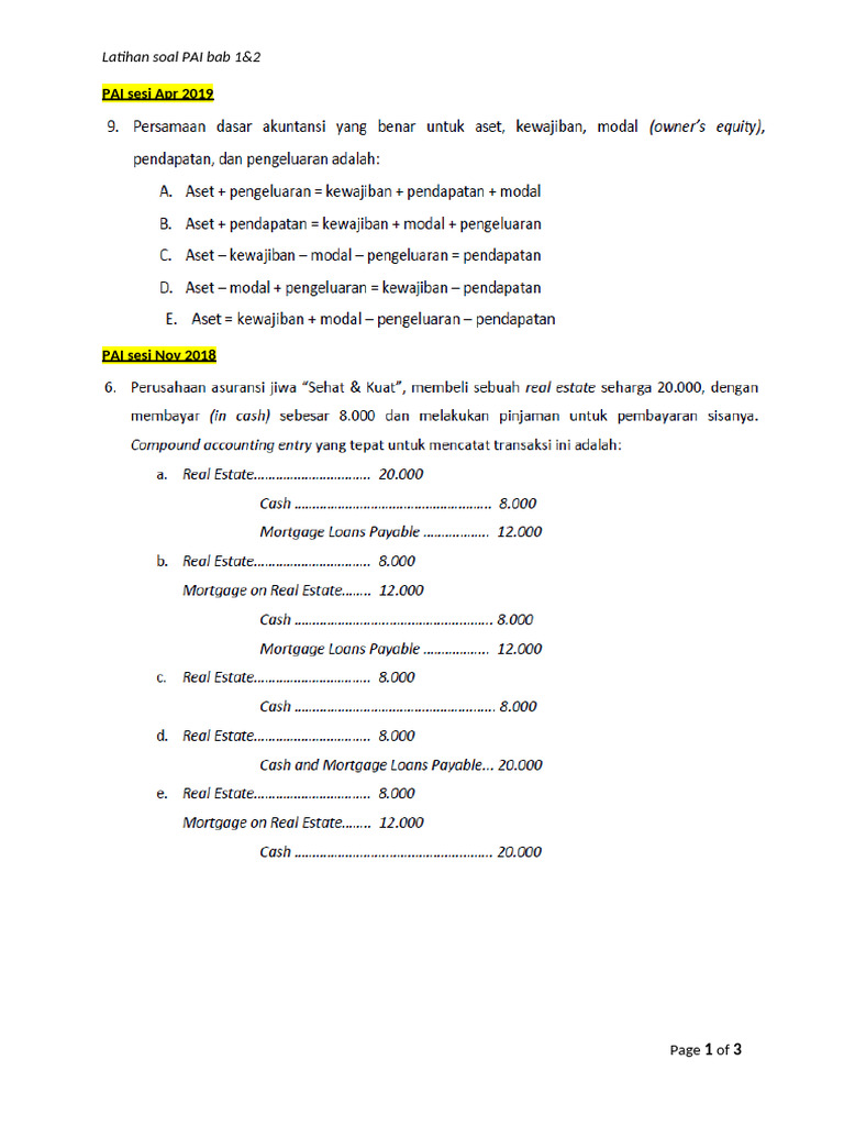 Latihan Soal PAI Bab 1&2 | PDF