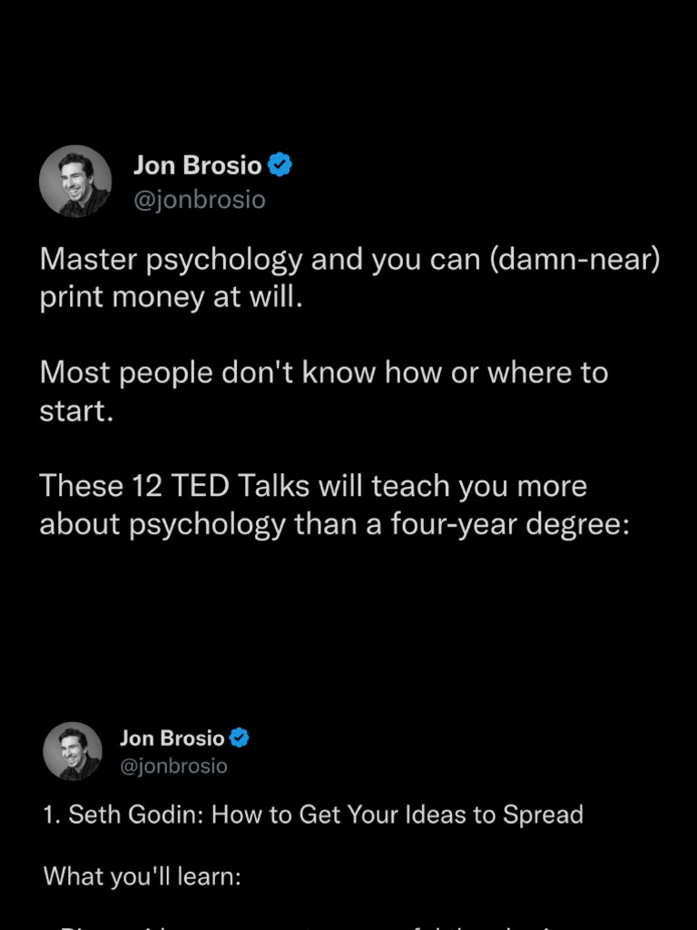 12 TED Talks To Master Psychology | PDF