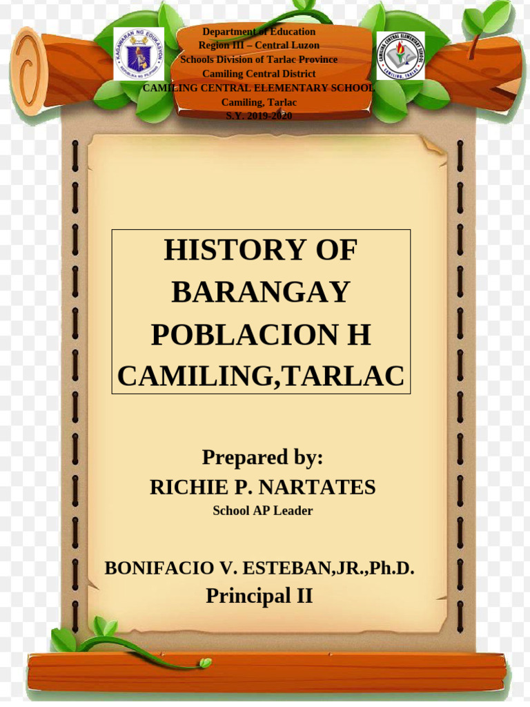 Barangay History POB.H CAMILING CENTRAL | PDF