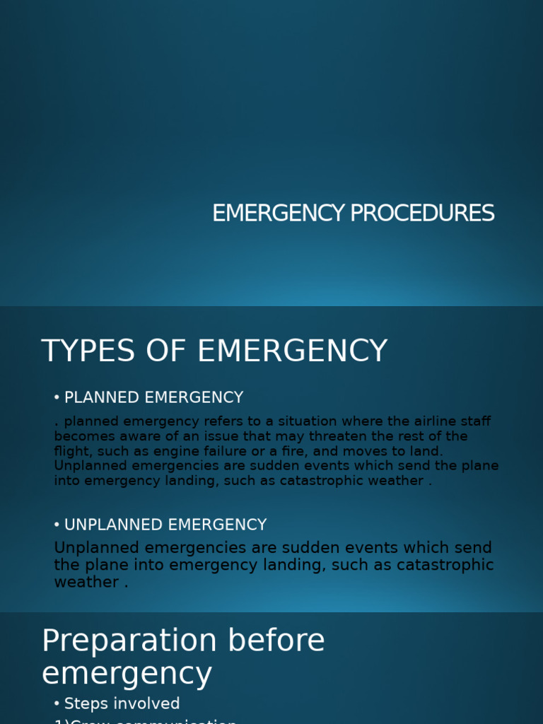 EMERGENCY PROCEDURES Simplifies Notes | PDF