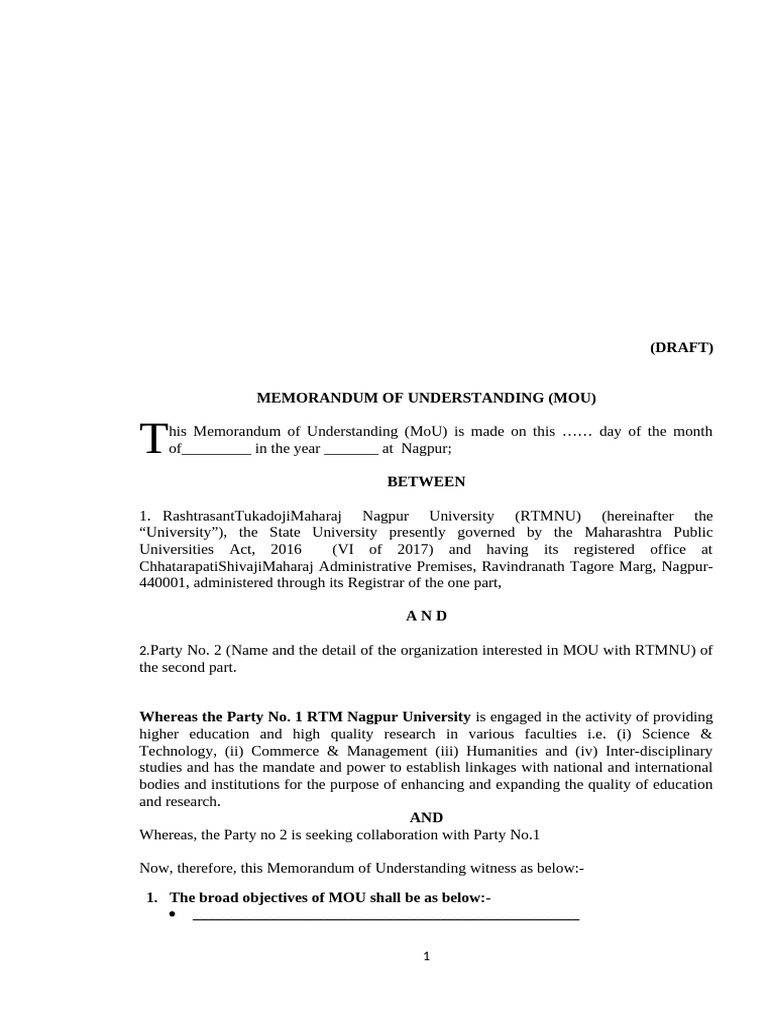 Mou Rtmnu - Draft Format New . | PDF