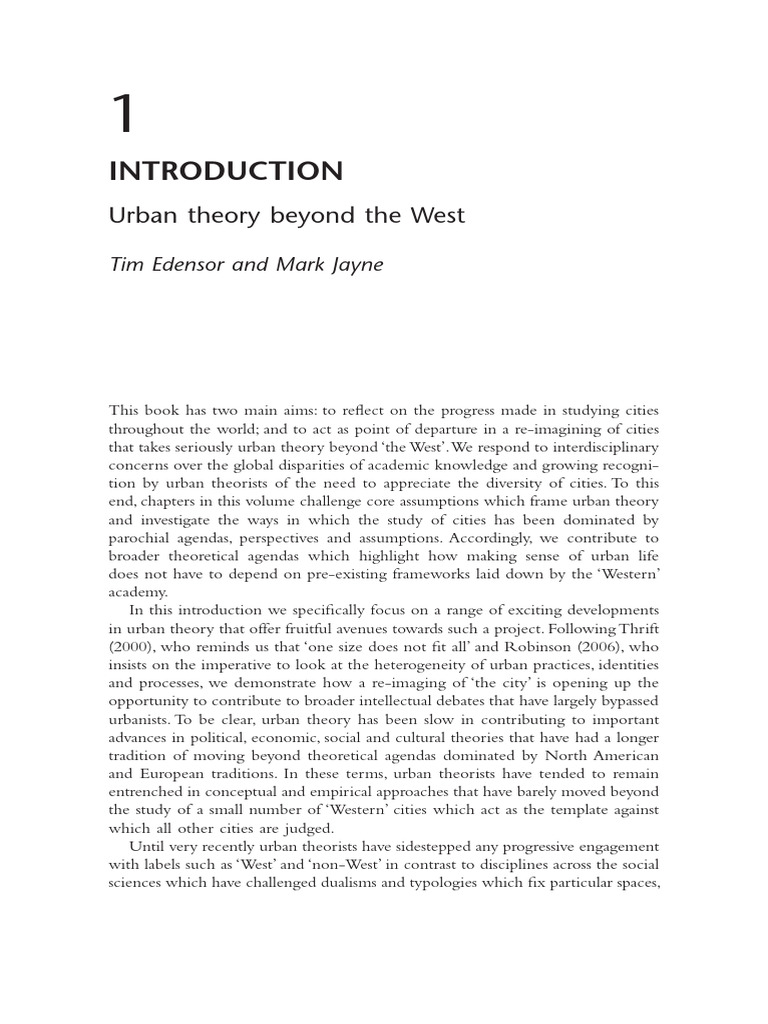 Edensor, T., & Jayne, M. (2012) - Introduction Urban Theory Beyond The ...