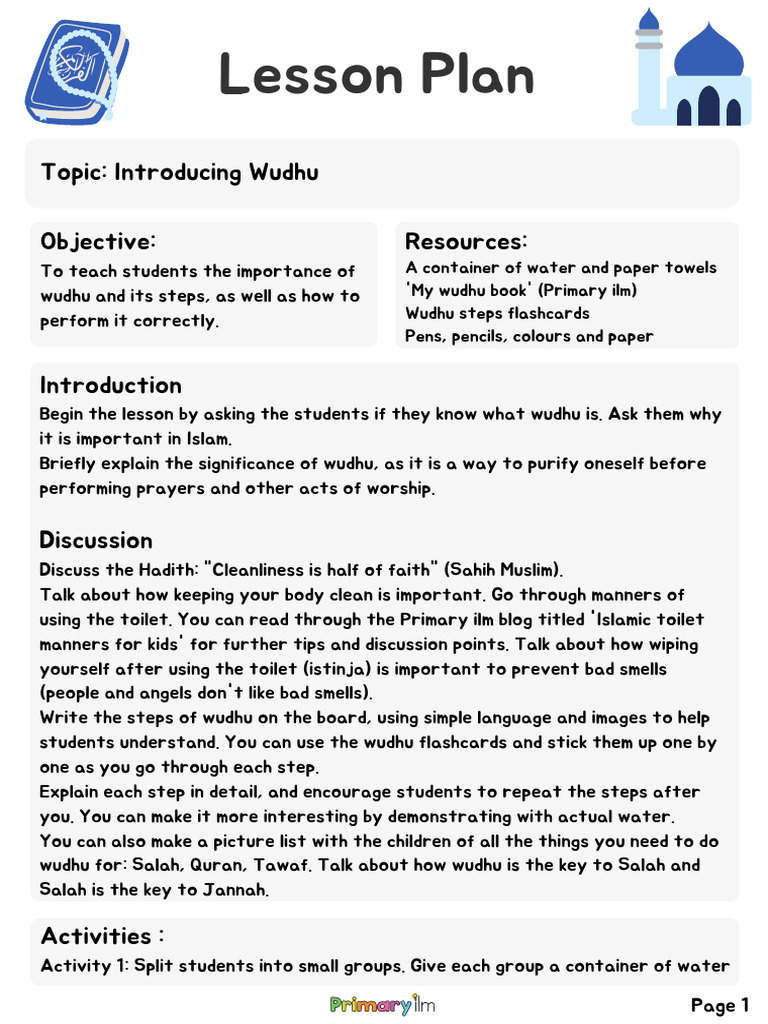 wudhu-lesson-plan | PDF
