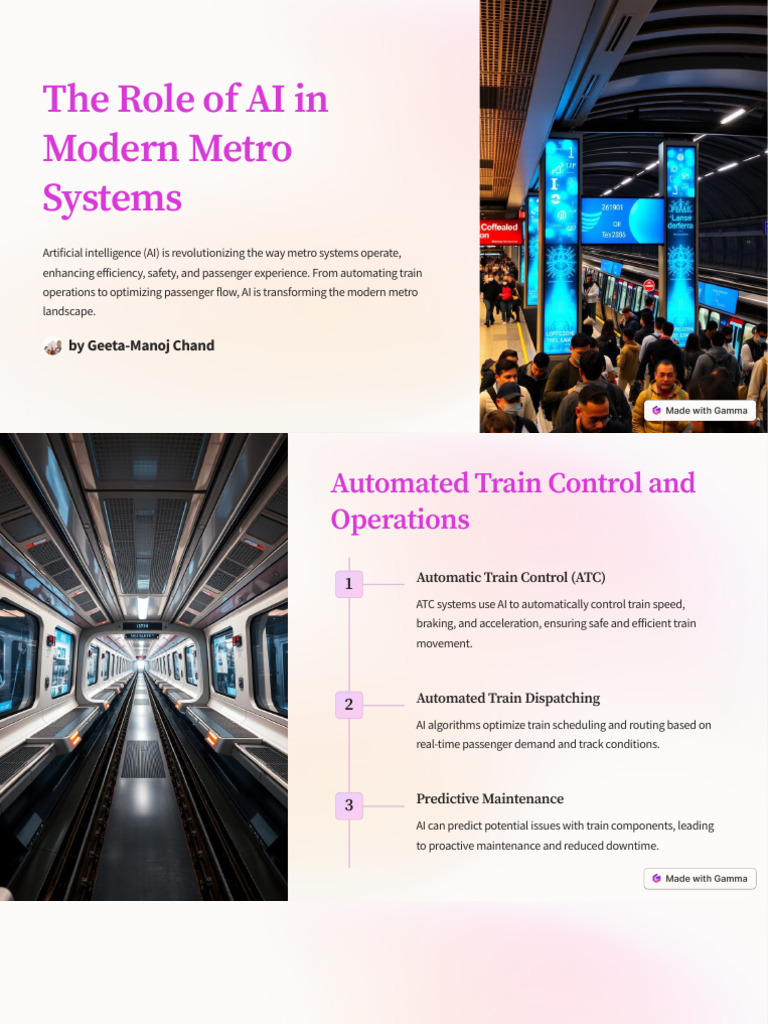 The Role of AI in Modern Metro Systems | PDF
