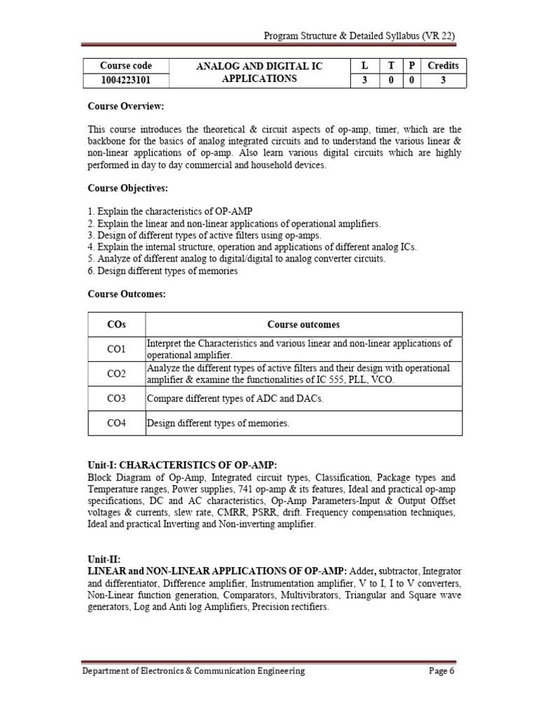 ADIC Syllabus - VR22 | PDF