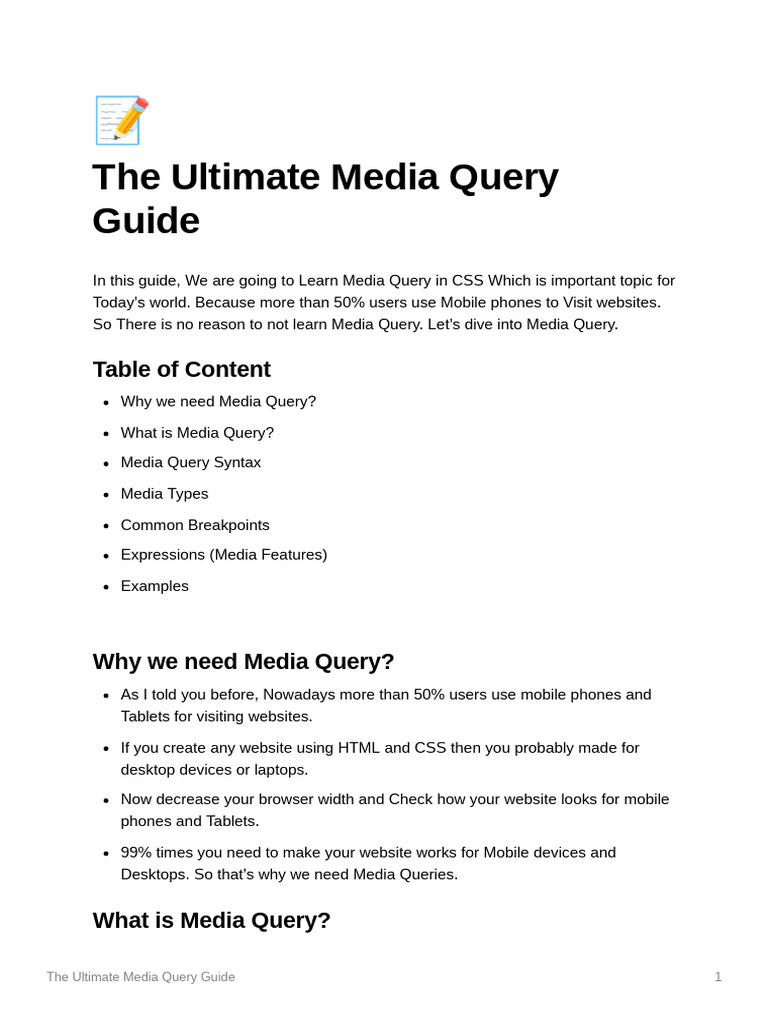 The Ultimate Media Query Guide | PDF