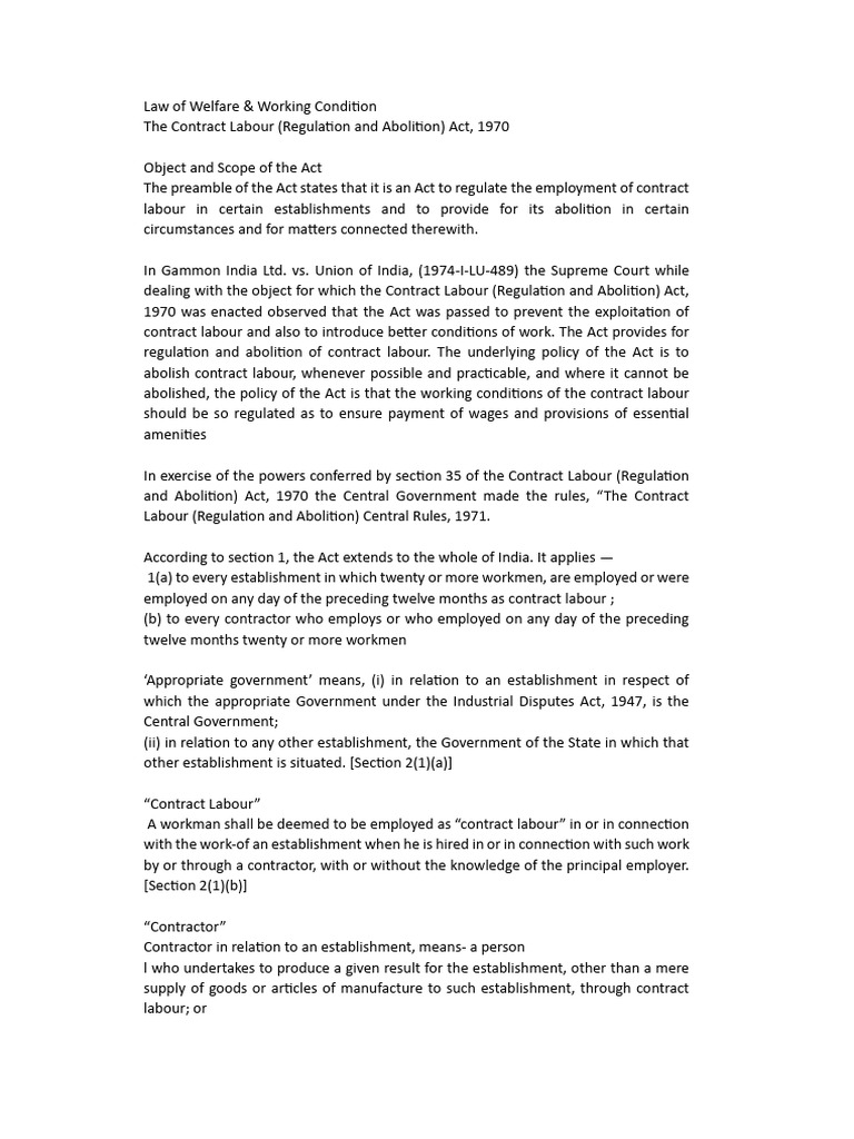 Contract Labour and Extended Contract | PDF | Employment | License