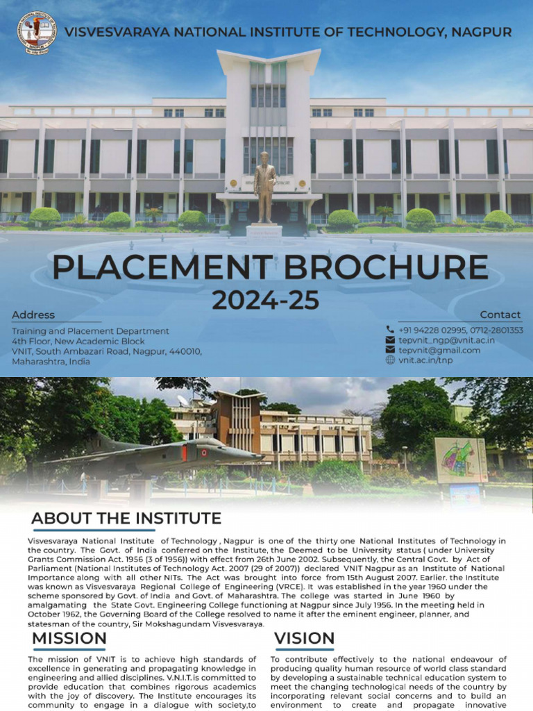 Vnit Nagpur TP Brochure Batch 2025 | PDF