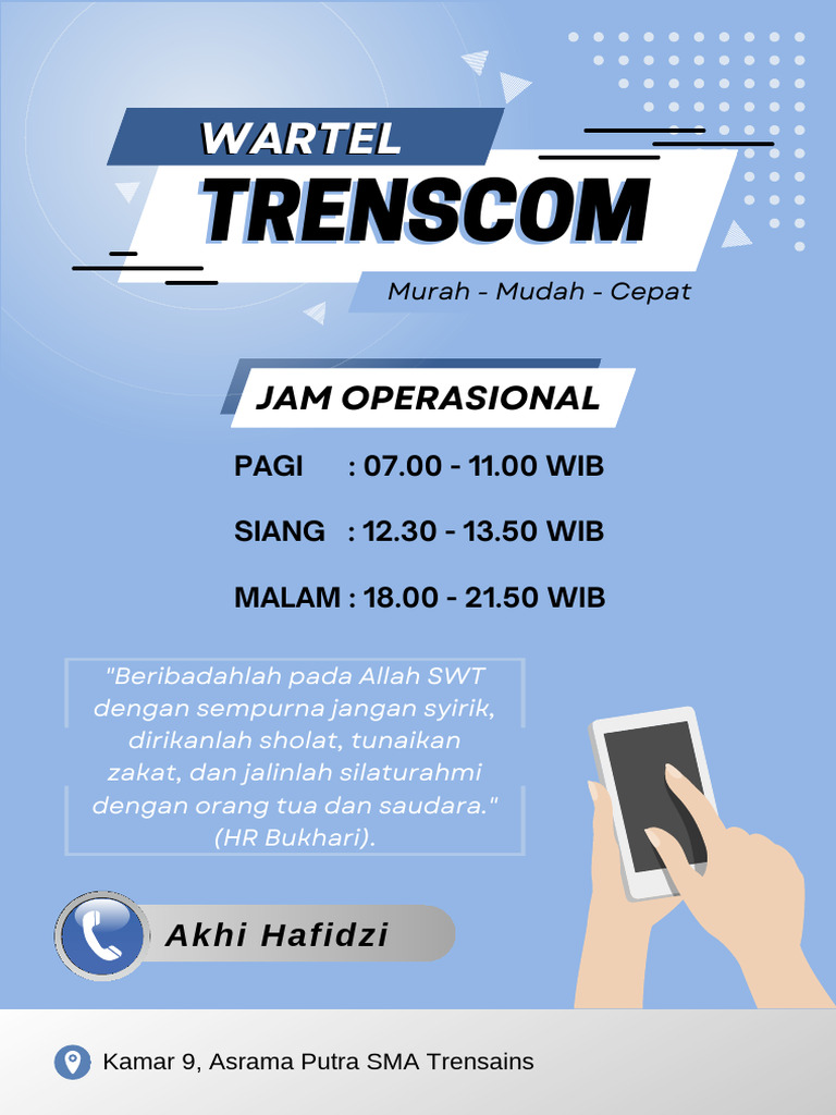 Biru Simpel Keren Konter Jual Pulsa Poster | PDF