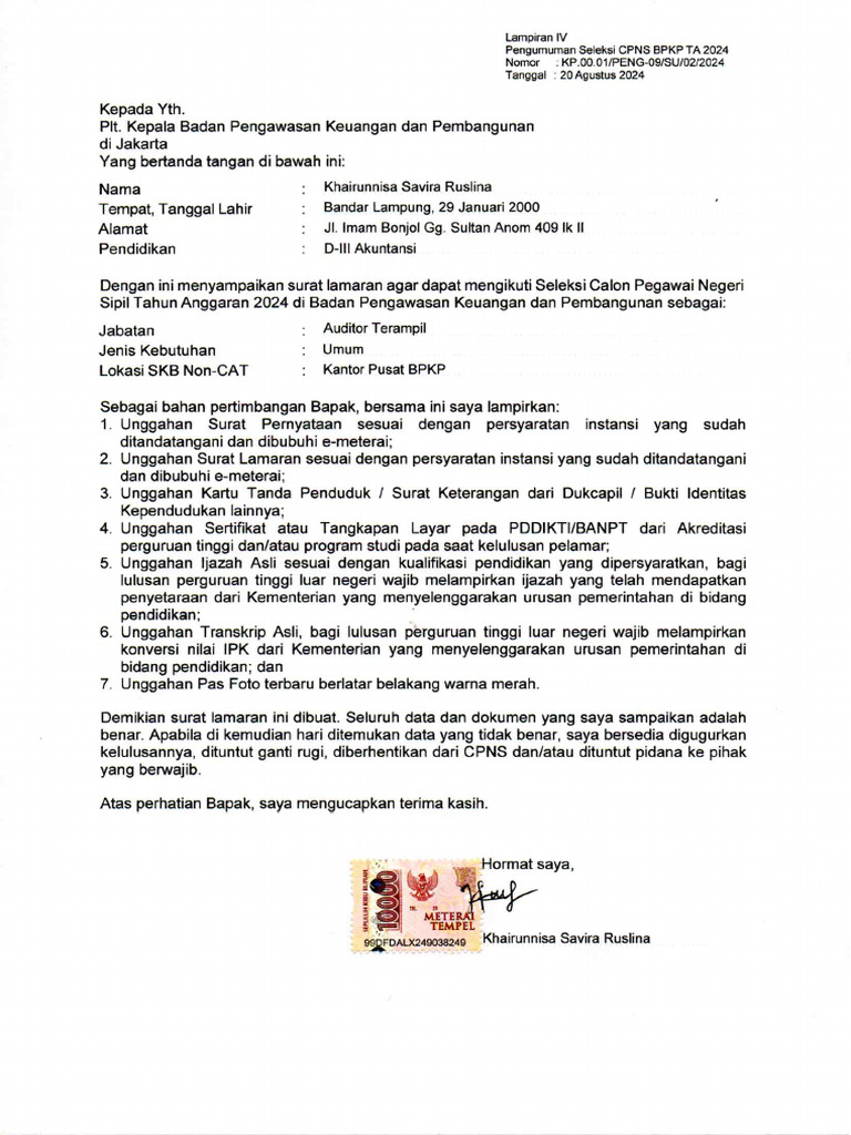 surat lamaran 20240910_19592632 | PDF