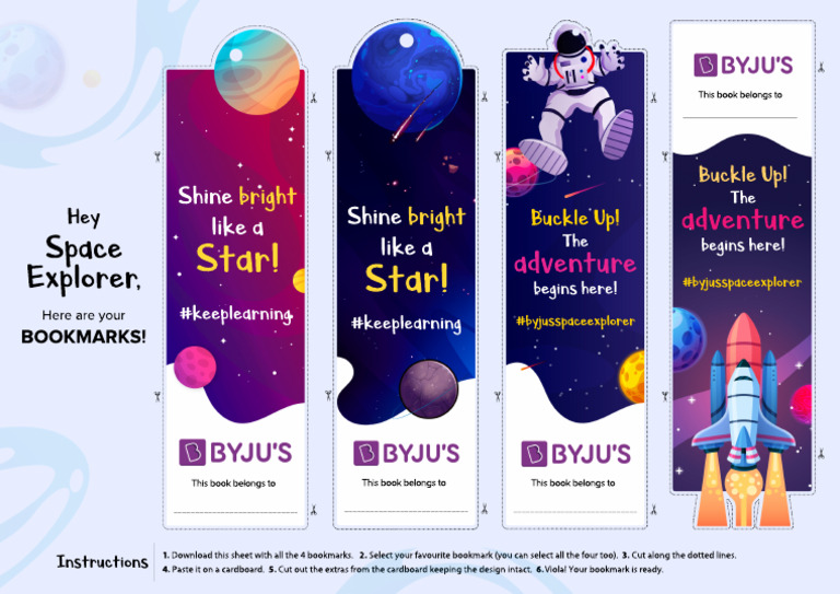 BYJU'S Space Themed Bookmarks | PDF