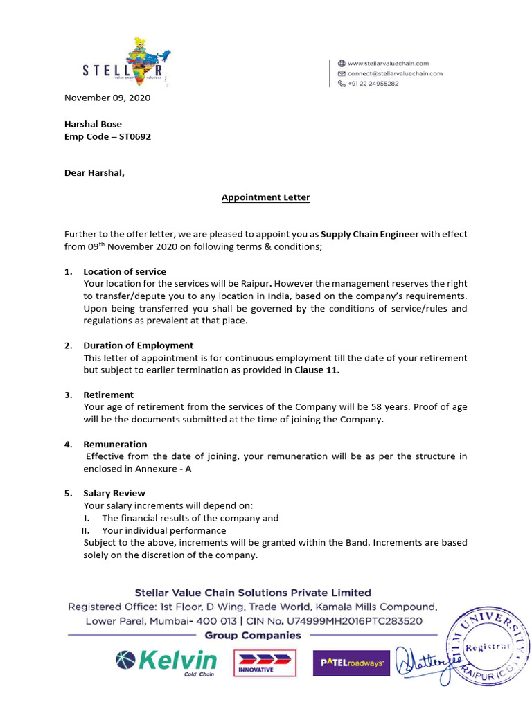 Offer Letters 2020 | PDF