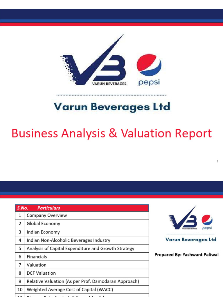 Business Valuation & Analysis Report | PDF | Economic Growth | Drink