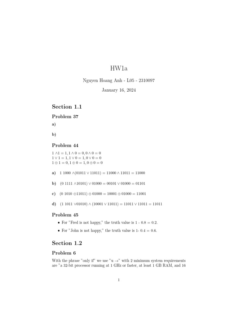 Simple Math Homework Template 1 | PDF
