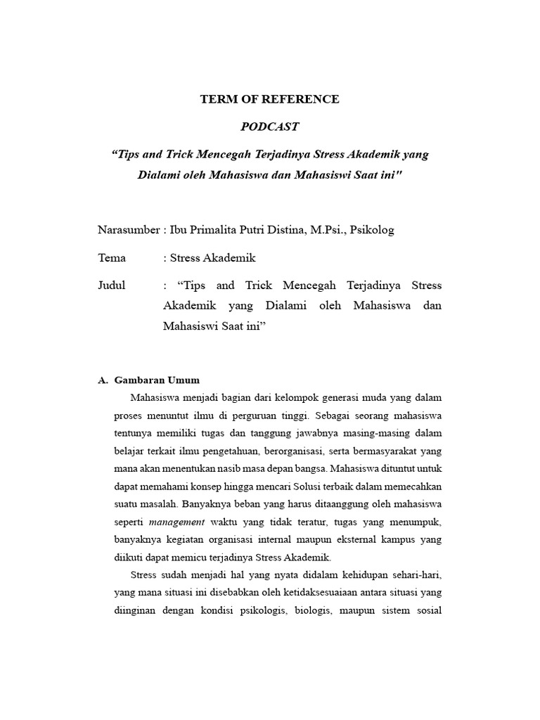Term of Reference | PDF