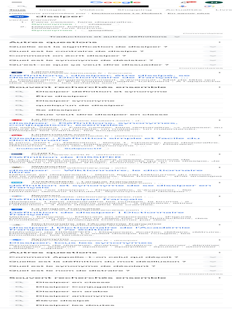 Dissiper Définition - Recherche Google | PDF