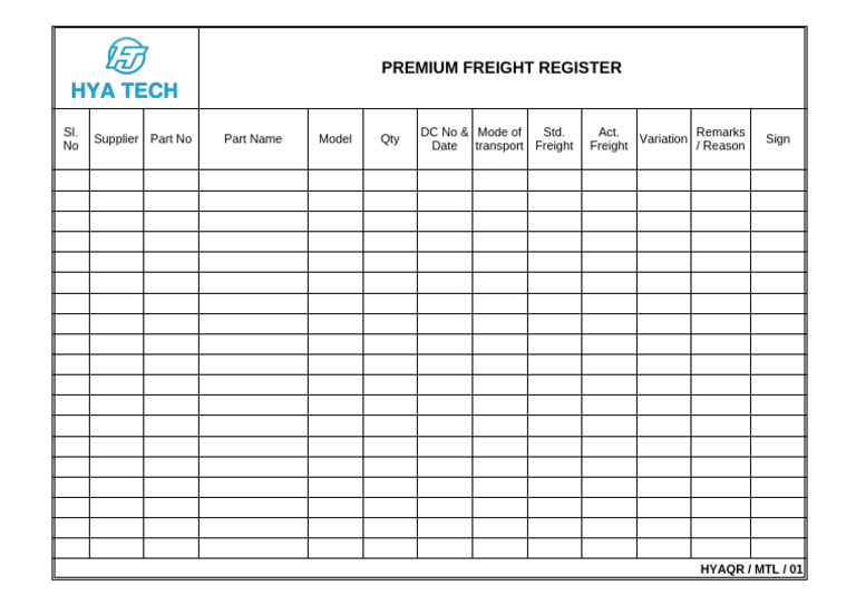Supplier Premium Freight Register | PDF