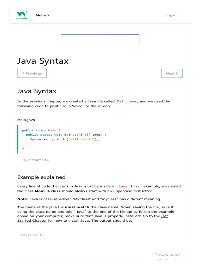 Java Syntaxes | PDF Java Syntaxes | PDF