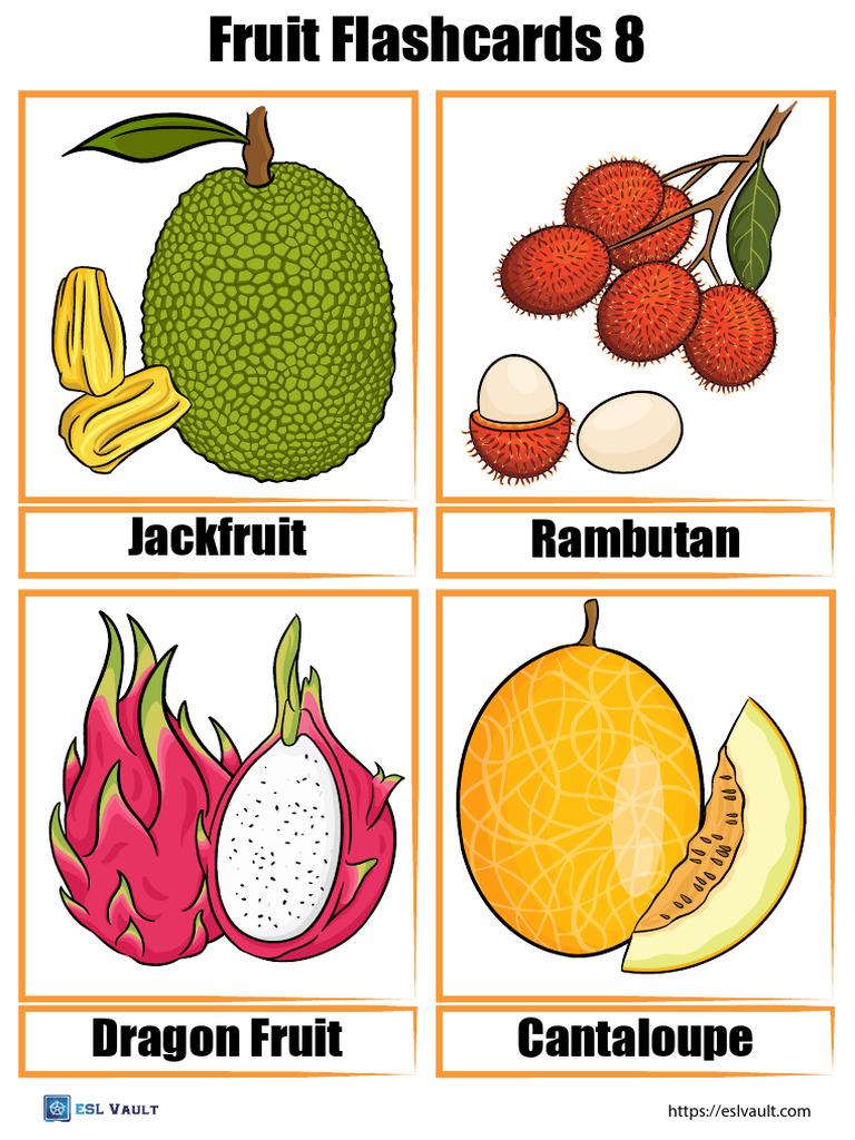 Fruit flashcards free printable 8 PDF