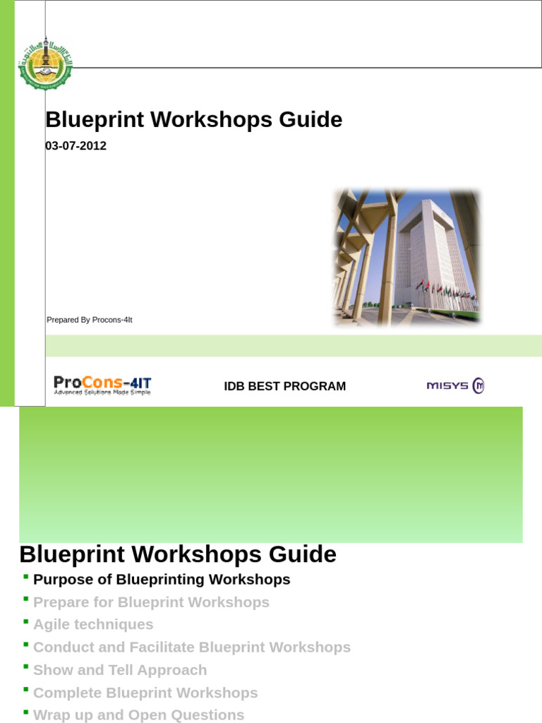 IDB GBEST Blueprint Workshops Guide v09 | PDF