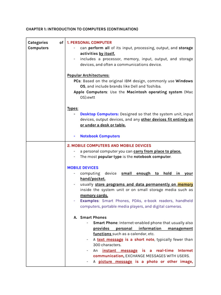 CH1 - Introduction To Computers | PDF