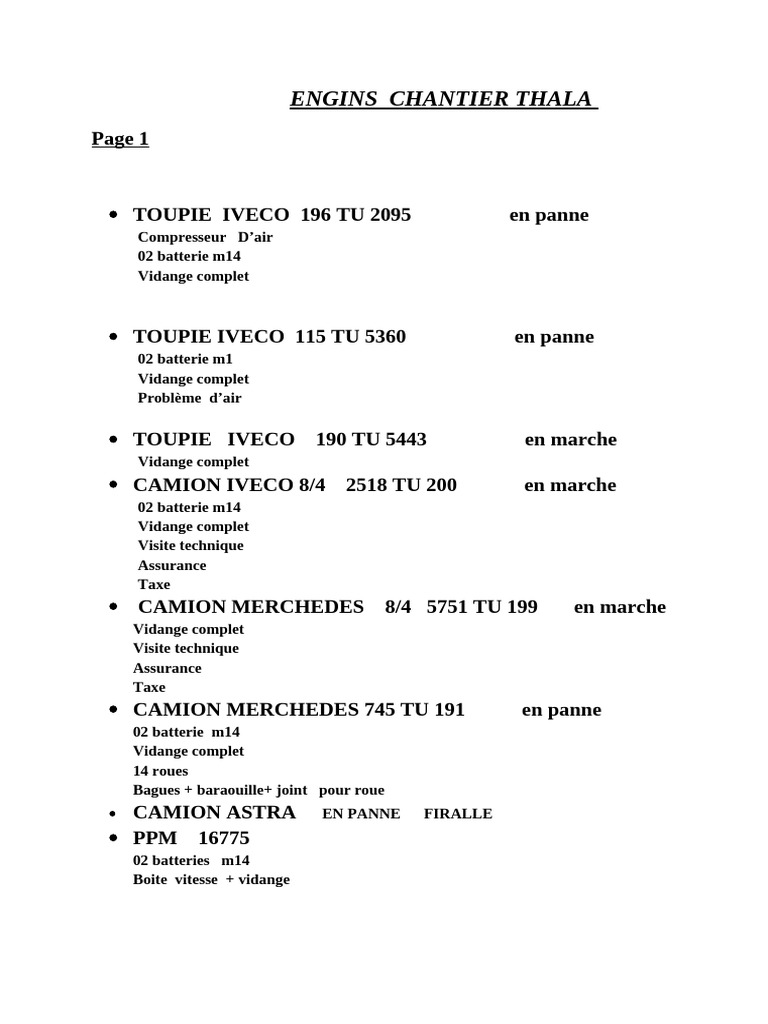 Engins Thala | PDF