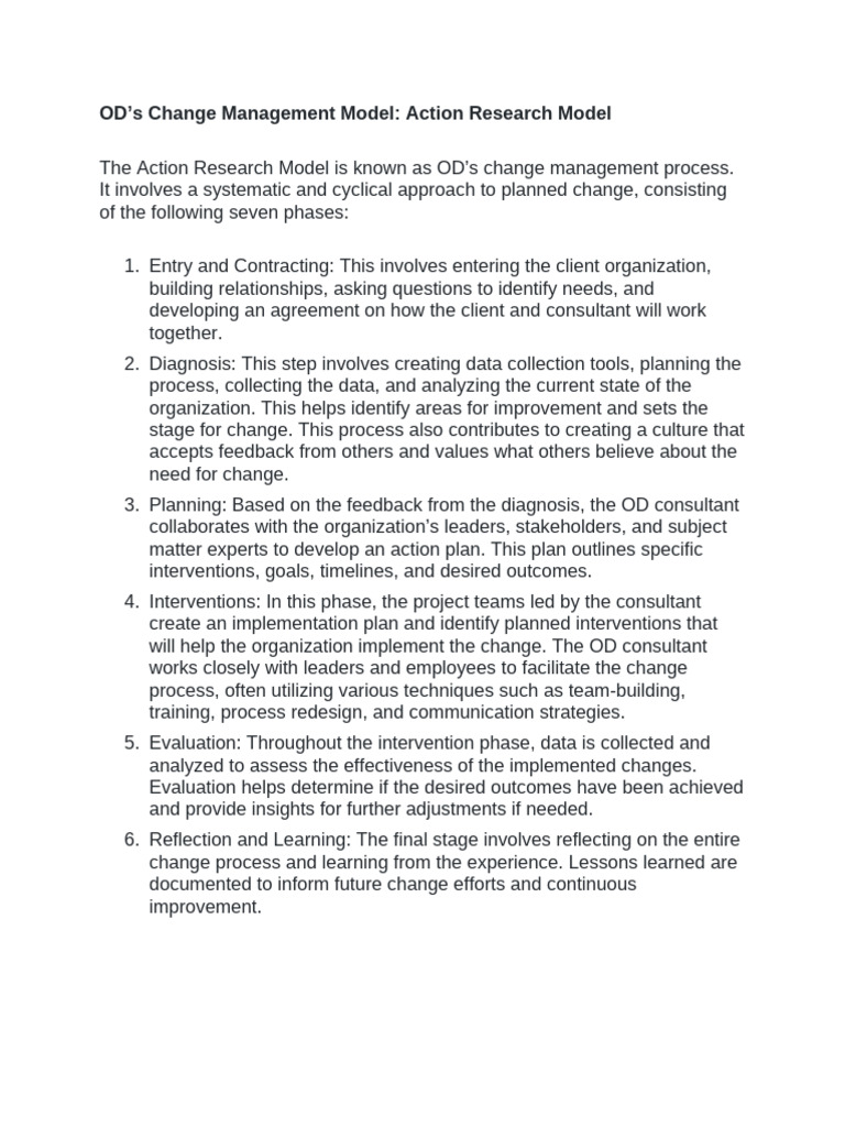 OD's Change Management Model | PDF