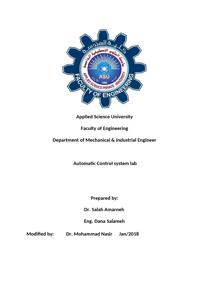 Automatic Control Lab | PDF
