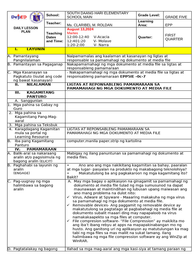 Epp Q1 Week3 D2 | PDF
