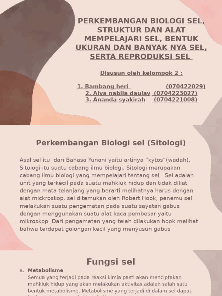 Materi 1 Biologi Sel. Kel 2 | PDF