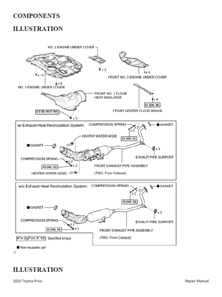 2010 Toyota Prius Repair Manual - Exhaust | PDF