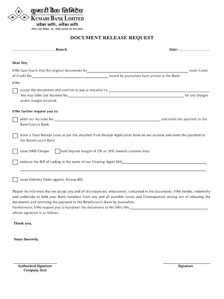 Document Release Request | PDF