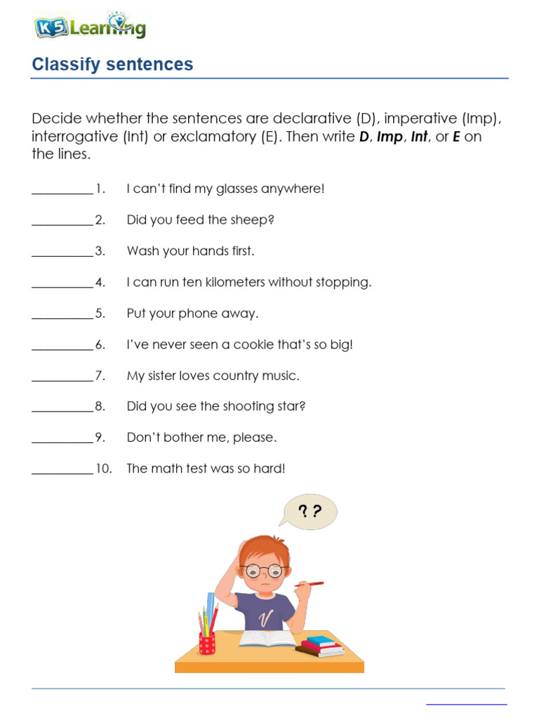 Grade 3 Classify Sentences fg1 2 | PDF
