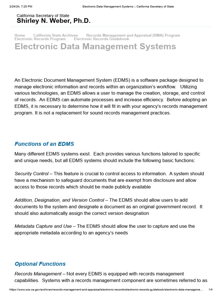 Electronic Data Management Systems __ 2 | PDF