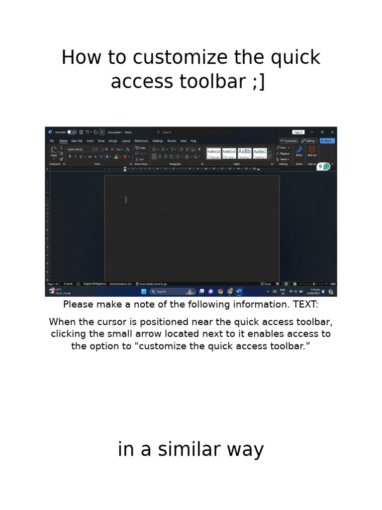 Activity 2 Customizing Quick Access Toolbar Ortega Pdf