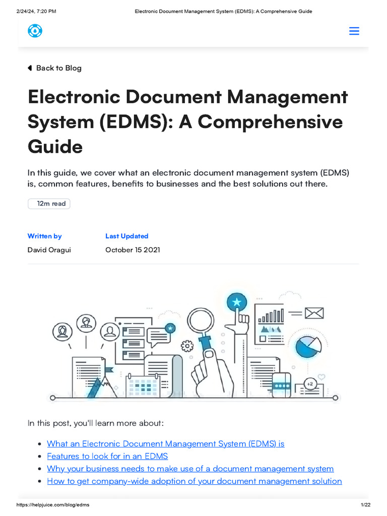 Electronic Document Management System (EDMS)_ A Comprehensive Guide | PDF