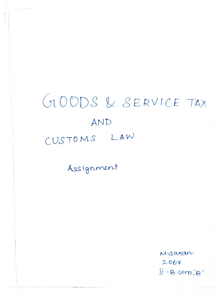SARAN. M 2067 GST Assignment | PDF