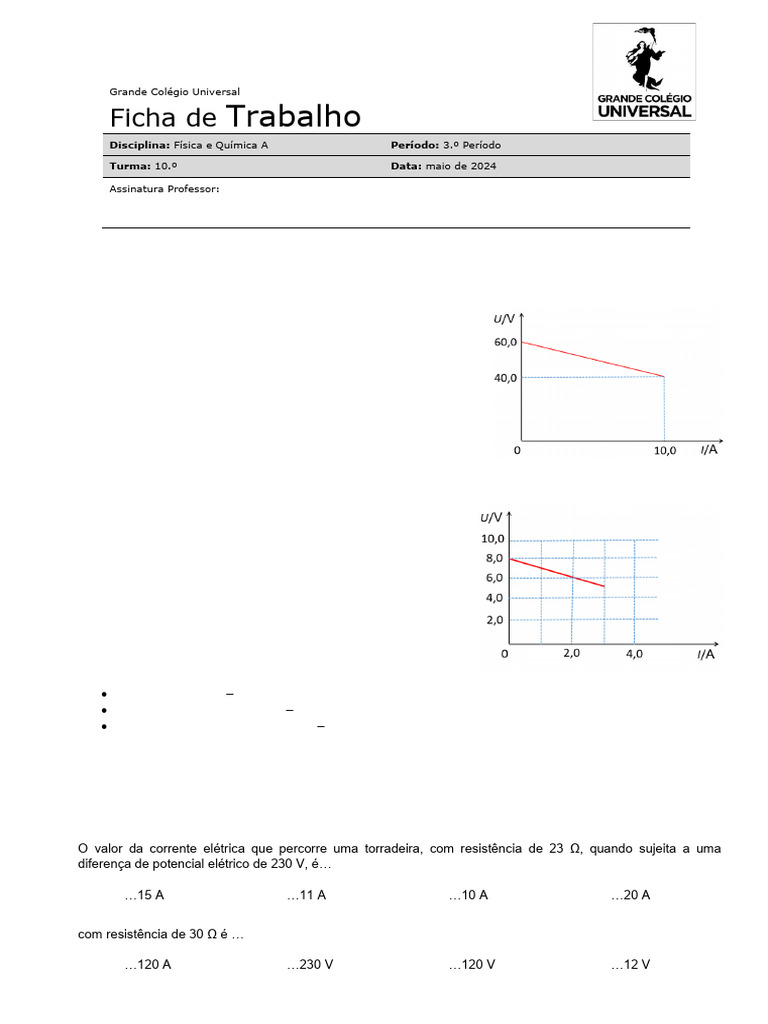 FT46.F10 - Energia e Fenómenos Elétricos - Geradores de Corrente ...