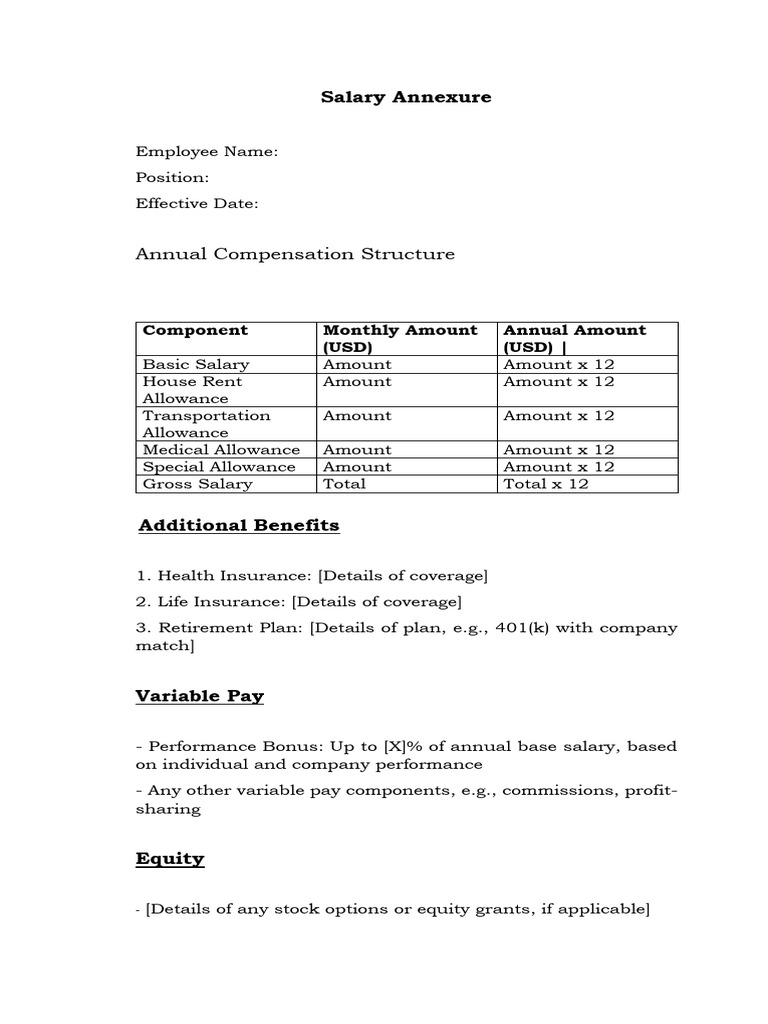 Salary Annexure Upwork | PDF