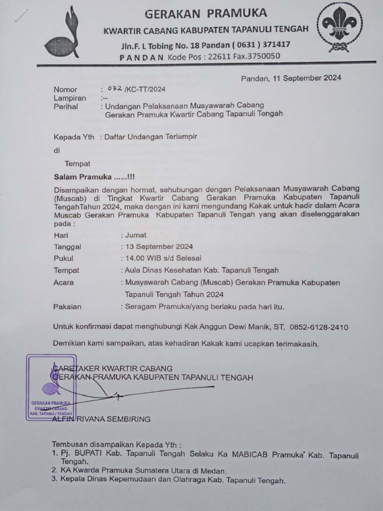Undangan Muscab Pramuka 2024 | PDF