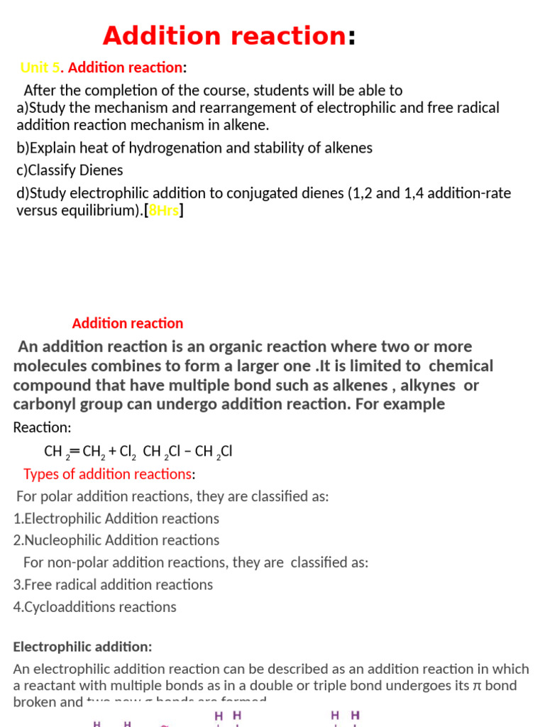 Addition Reaction Pdf