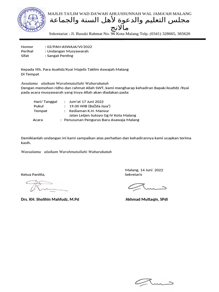 Undangan Aswaja 12 Juni Edit - Docdoc | PDF