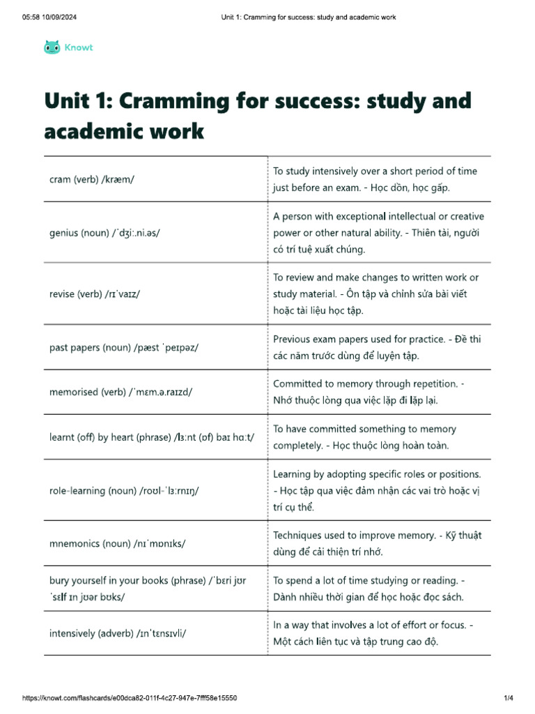U1 Vocab in Use | PDF