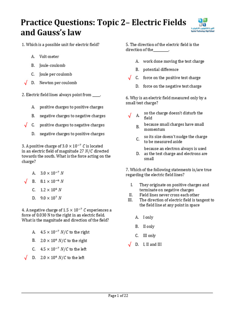 PHY71-Topic 2-Electric Fields and Gauss - S law-AK | PDF